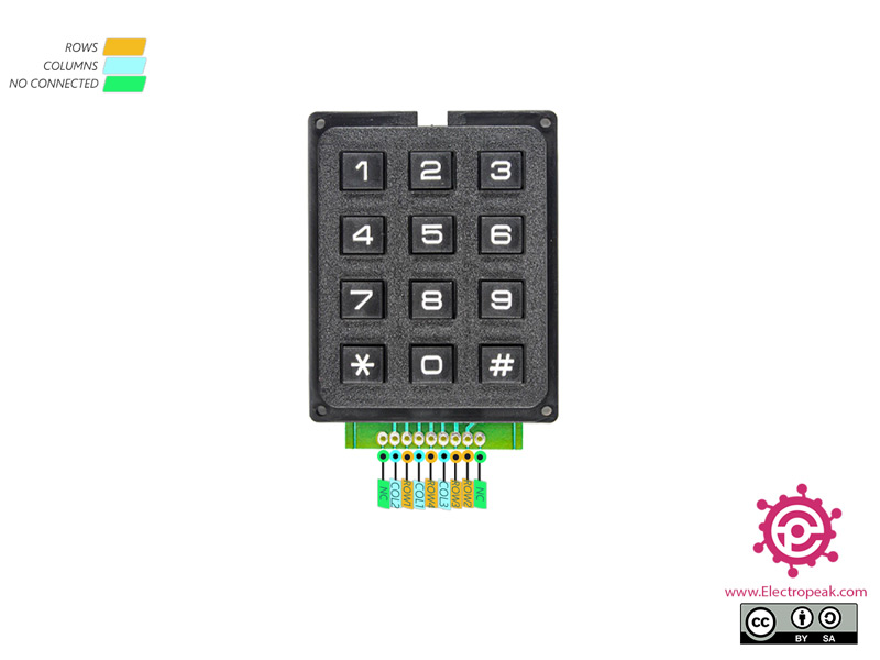 آموزش راه اندازی صفحه کلید (کی پد) ماتریسی 4x3 با آردوینو - کافه ربات