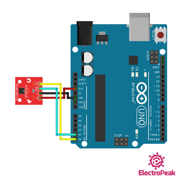 آموزش راه اندازی سنسور دما و رطوبت HTU21D با آردوینو - کافه ربات