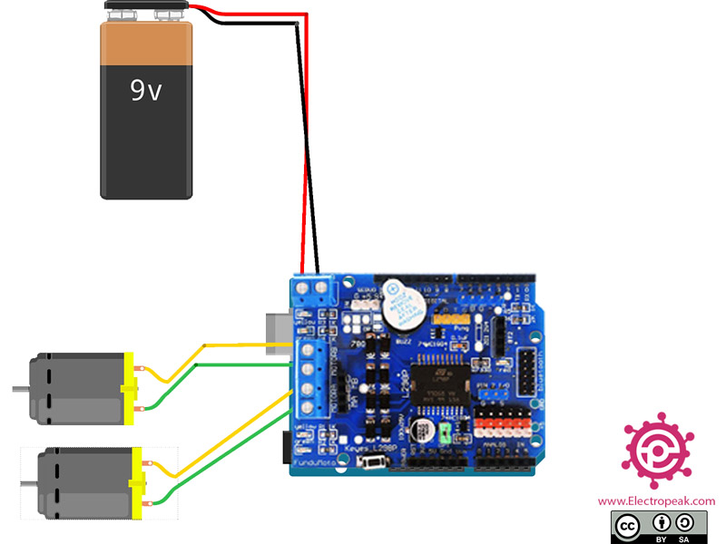 آموزش راه اندازی ماژول شیلد موتور درایور L298P با آردوینو - کافه ربات