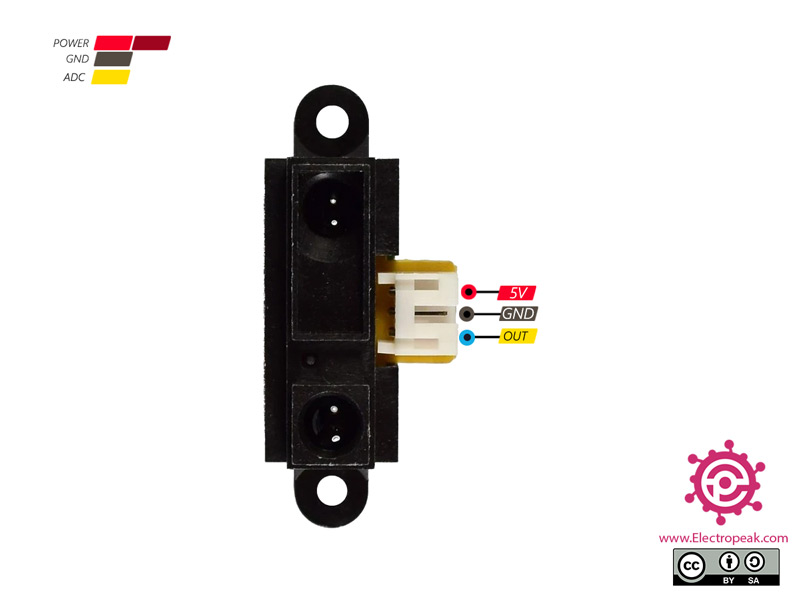 آموزش راه اندازی ماژول فاصله سن شارپ GP2Y0A21YK0F با آردوینو - کافه ربات