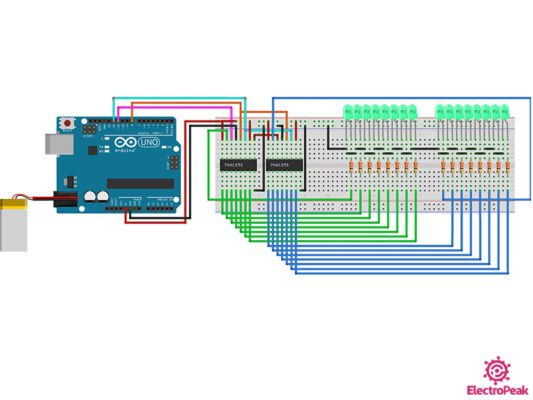آموزش عملکرد و راه اندازی شیفت رجیستر 74HC595 با آردوینو [با پروژه ...