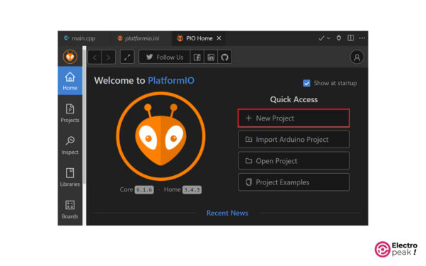آموزش نصب و راه اندازی PlatformIO IDE و برنامه نویسی ESP32 - کافه ربات