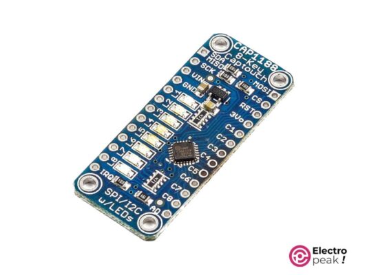 راه‌‌اندازی سنسور لمسی خازنی 8-کلیدی CAP1188 با آردوینو - کافه ربات