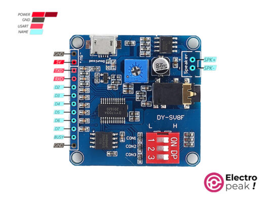 آموزش راه‌ اندازی ماژول پخش صدای DY-SV8F با آردوینو - کافه ربات
