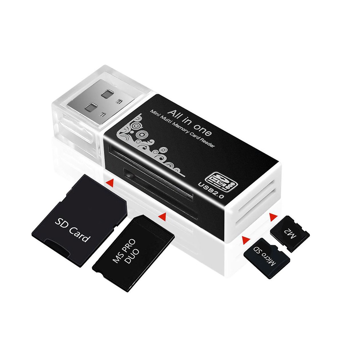 قیمت و خرید کارت خوان- مموری ریدر TF/SD/MS/M2 USB2.0