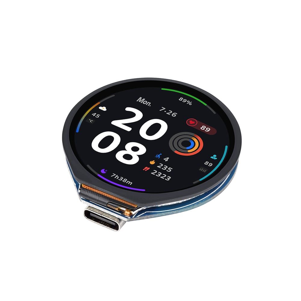 قیمت و خرید برد توسعه ESP32-S3 با نمایشگر گرد 1.28 اینچ تاچ، به همراه حسگر شتاب سنج و ژیروسکوپ