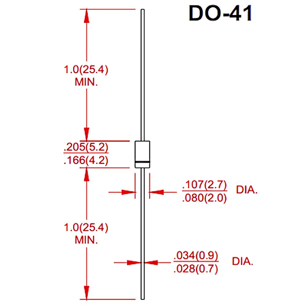 قیمت و خرید دیود شاتکی 1N5819 پکیج DO-41 - کافه ربات